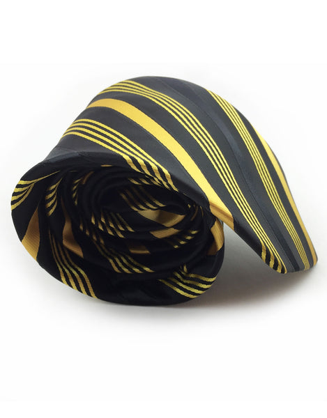 Black and Yellow Gold Striped Necktie – GentlemanJoe
