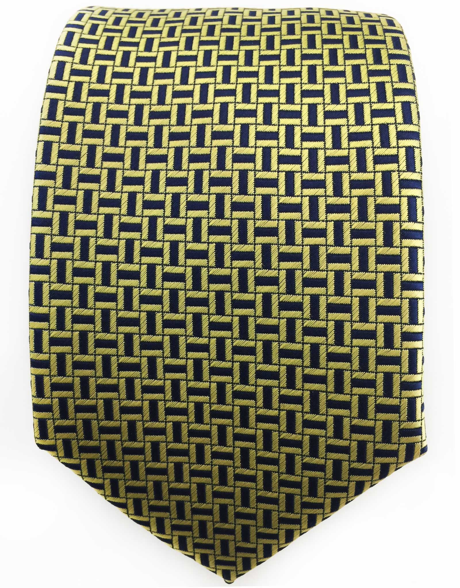 Gold and Navy Geometric Tie – GentlemanJoe