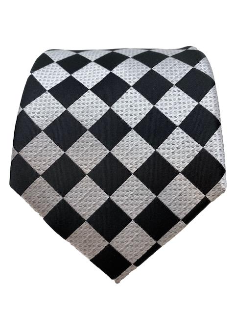 Black and Silver Diamond Tie – GentlemanJoe