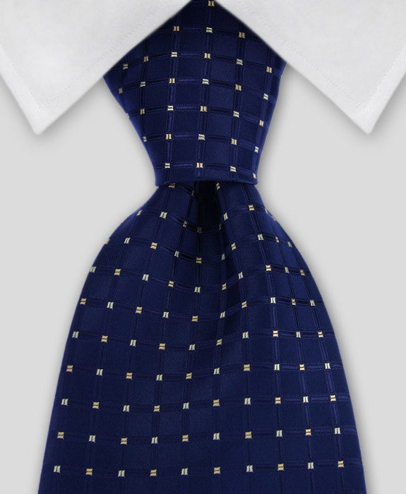 Navy Blue & Gold Men's 4" Wide Tie – GentlemanJoe