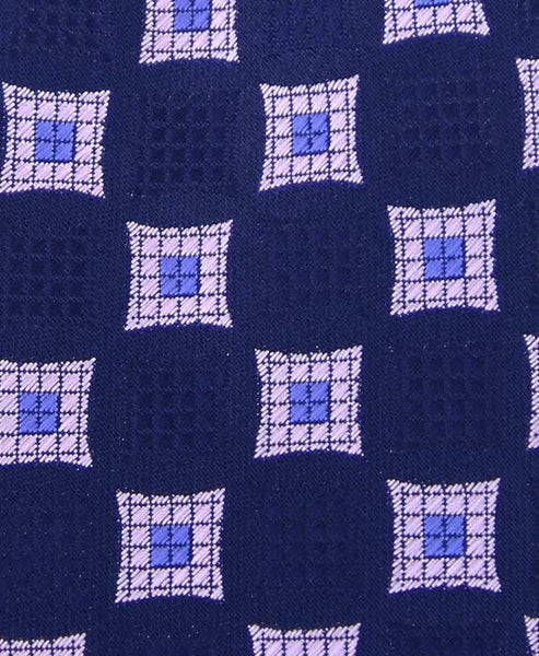 Blue and Silver 4" Wide Geometric Tie – GentlemanJoe