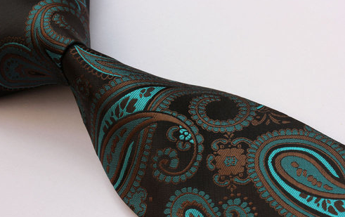 Brown & Aqua Floral Necktie – GentlemanJoe
