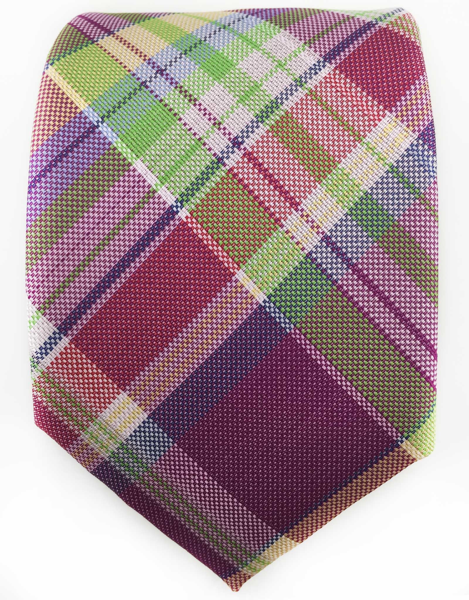Purple, Green & Multi-Color Plaid Tie – GentlemanJoe