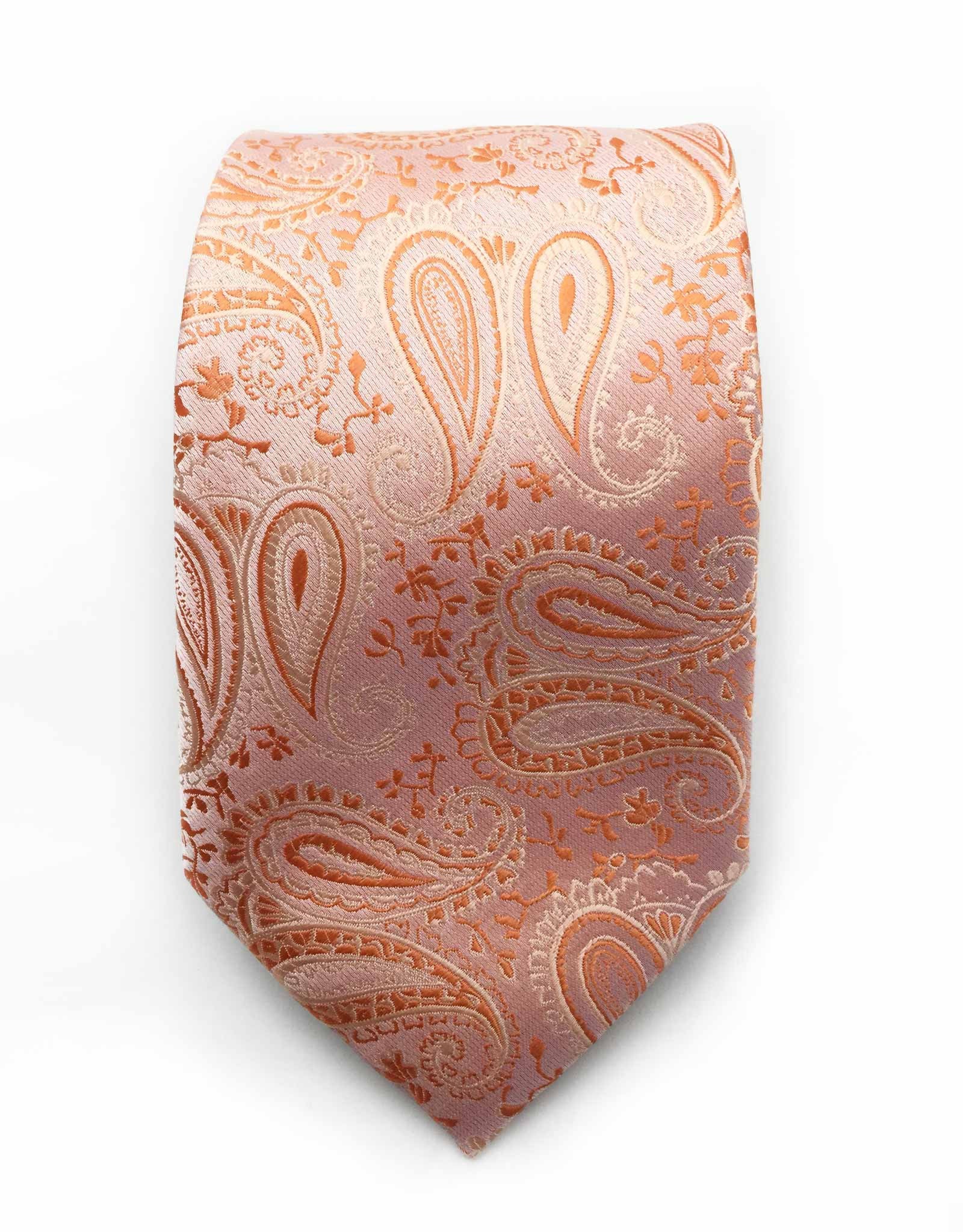 Peach Orange Paisley Necktie – GentlemanJoe