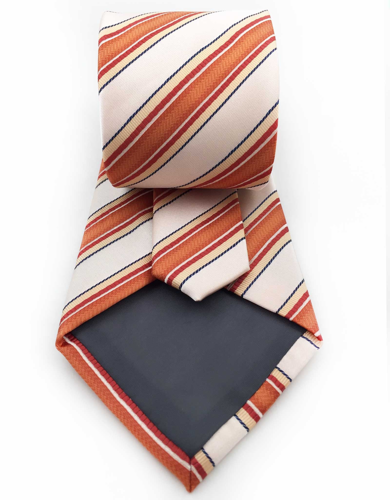 Peach and Orange Coral Striped Tie – GentlemanJoe