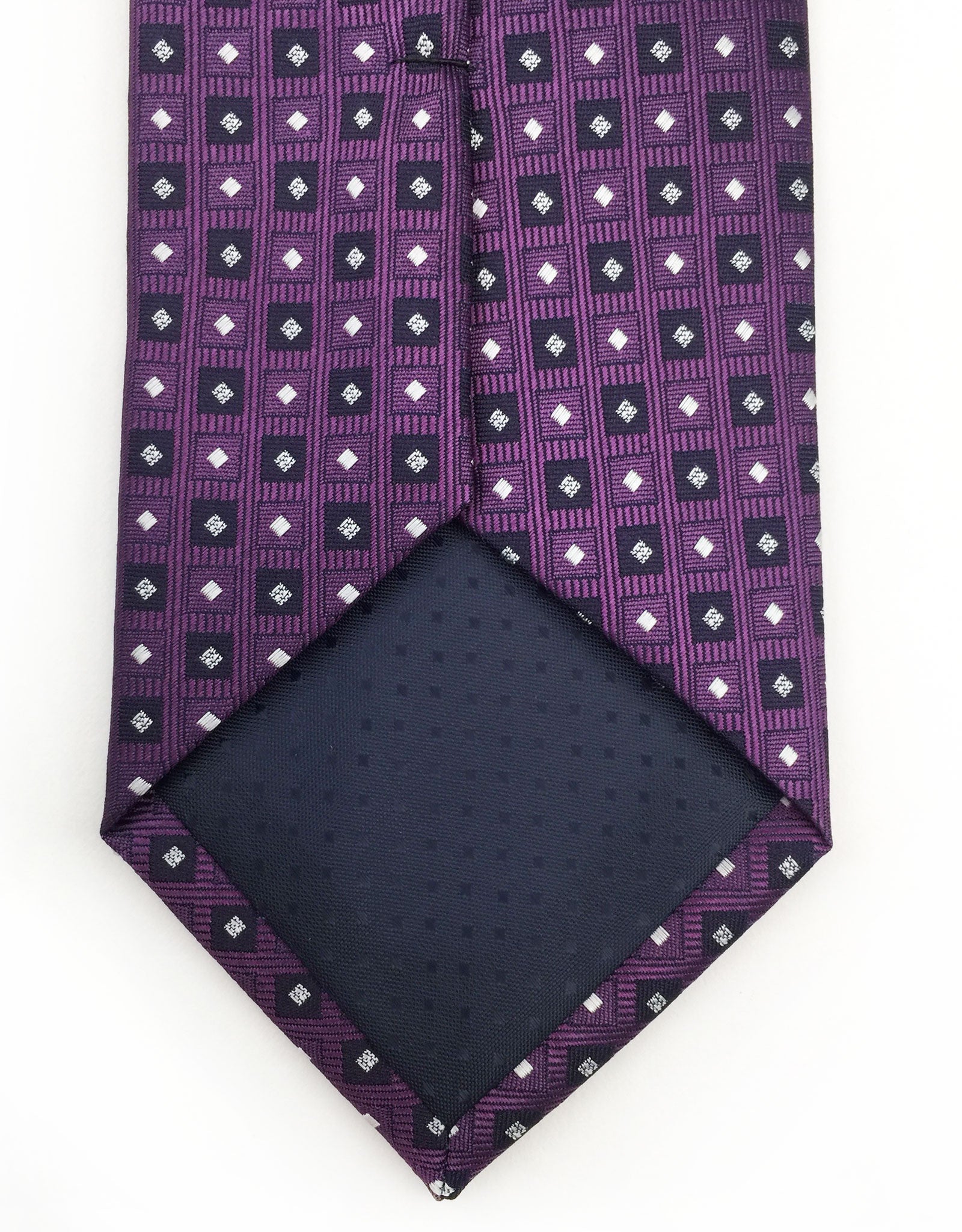 Grape Purple Tie with Squares and Diamonds – GentlemanJoe