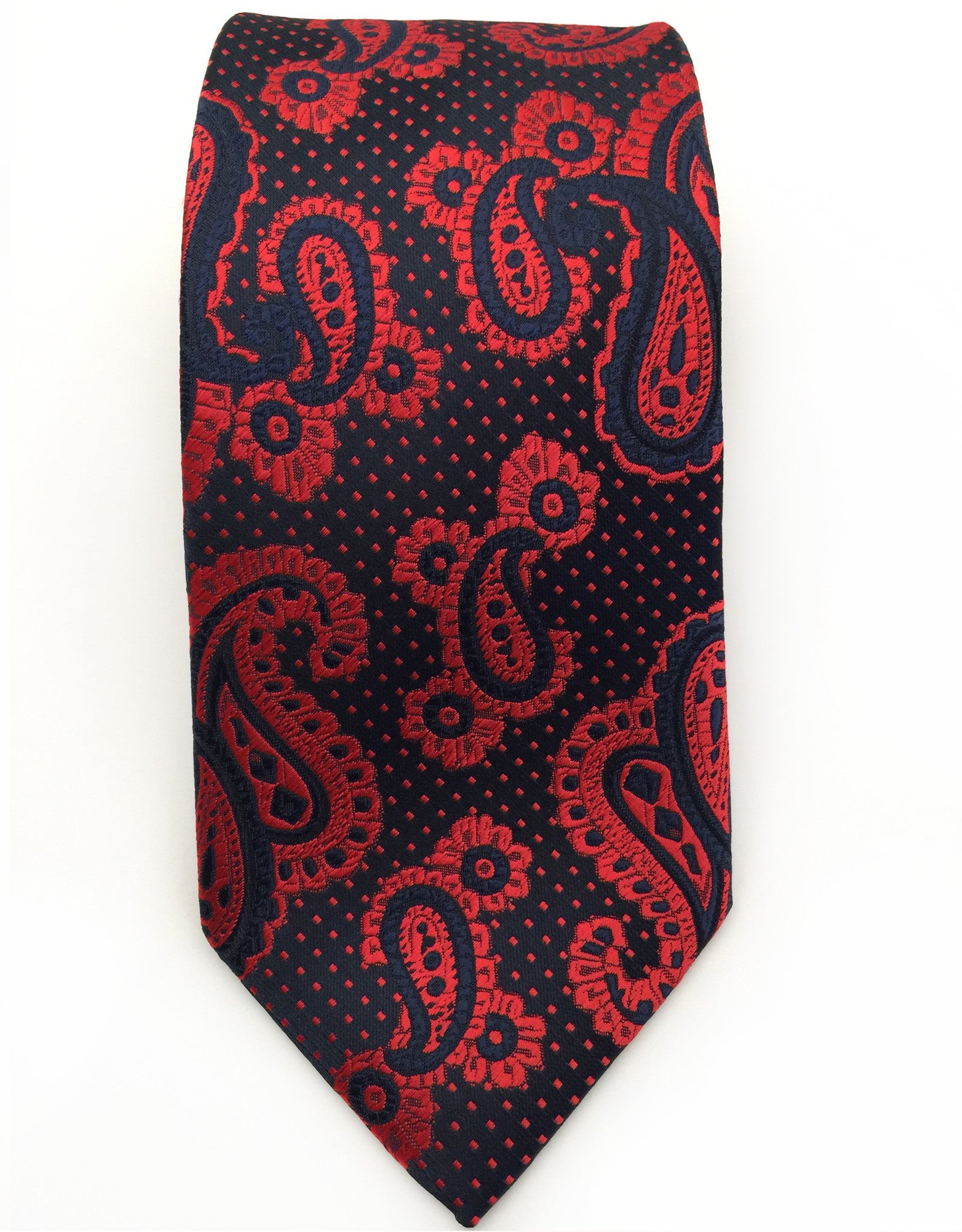 Navy & Raspberry Red Paisley Necktie – GentlemanJoe
