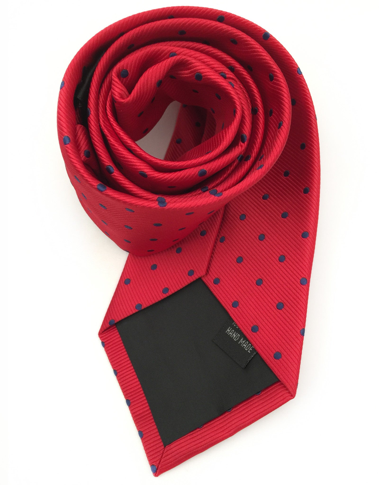 Red & Navy Blue Polka Dot Necktie – GentlemanJoe