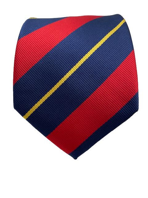 Red, Navy Blue and Yellow Striped Tie – GentlemanJoe