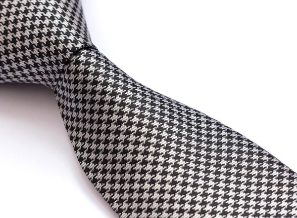 Silver and Black Houndstooth Tie – GentlemanJoe