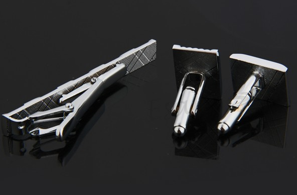 Silver Tie Bar & Cufflink Set – GentlemanJoe