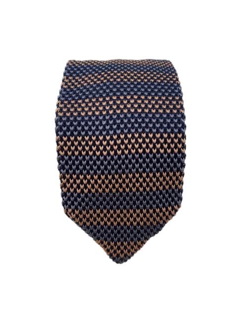 Silver, Gold and Navy Blue Knit Necktie – GentlemanJoe