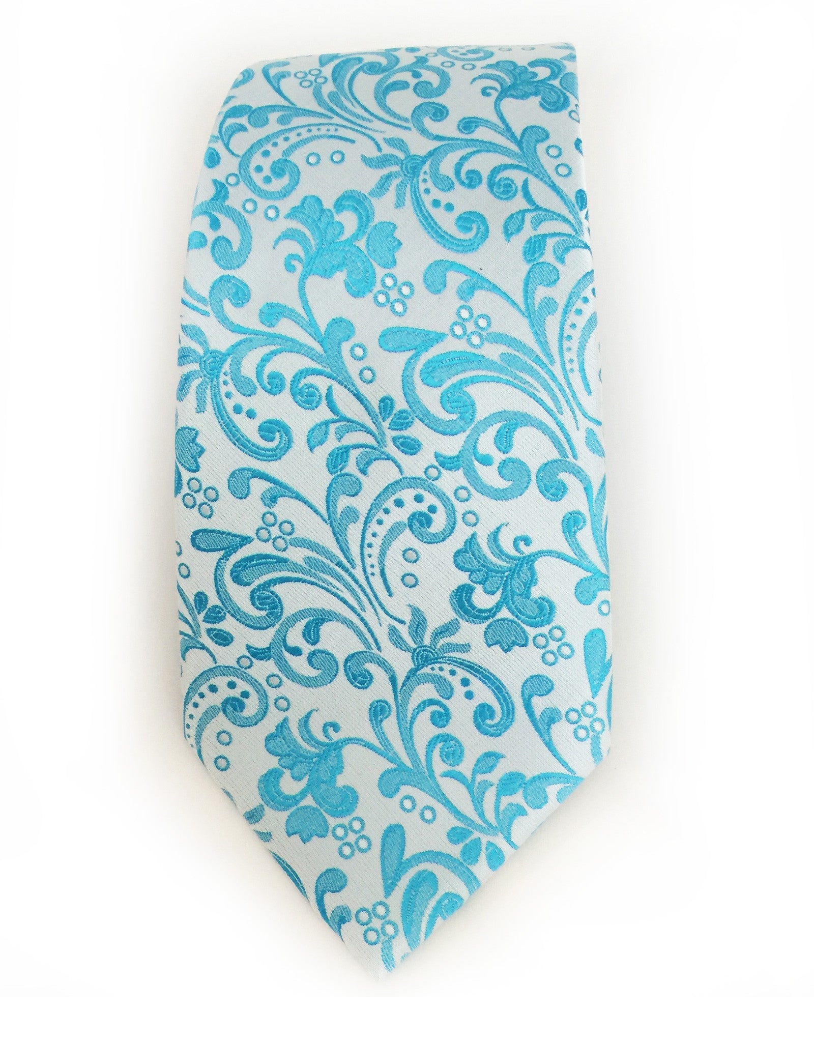 Light Turquoise Vintage Floral Necktie – GentlemanJoe