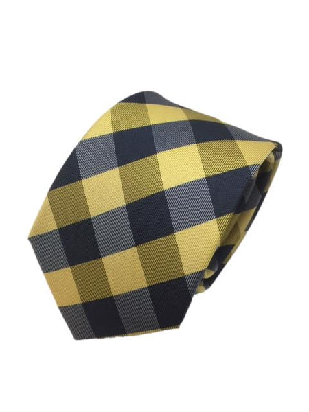 Yellow and Blue Checkered Tie – GentlemanJoe